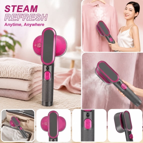 2-in-1 Portable Travel Garment Steamer, Rotatable Handheld Steam Iron ...