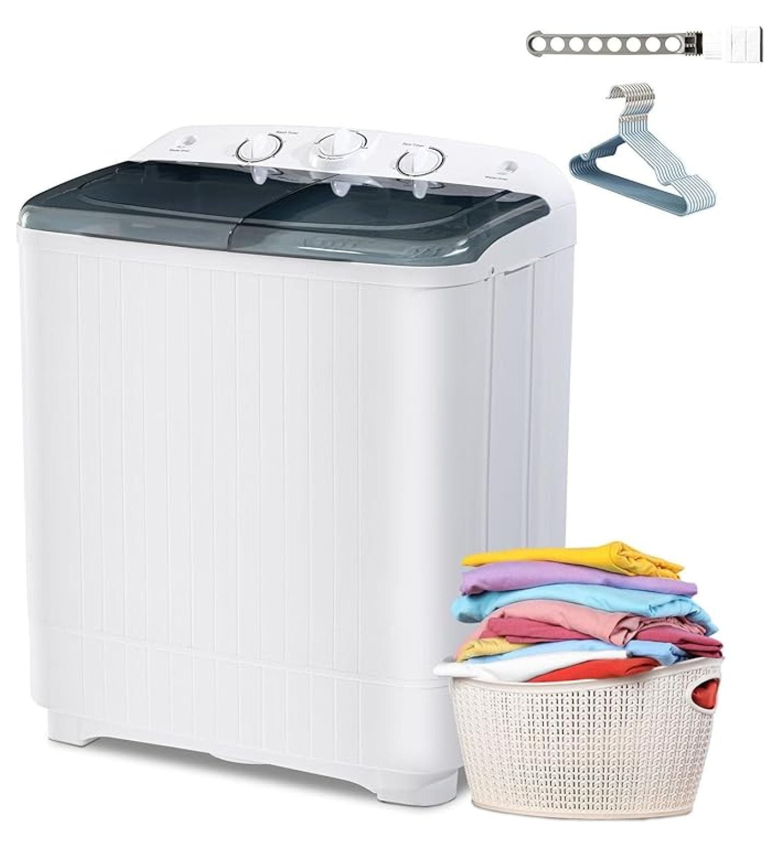 2-in-1 Portable Washing Machine, 13lbs Wash 9lbs Spin Capacity, Compact ...
