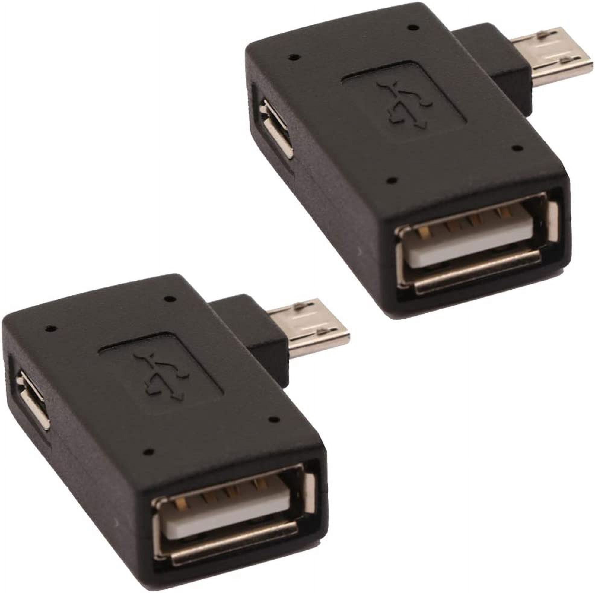 2-in-1 Powered Micro USB to USB OTG Adapter 90 Degree Right Angle ...