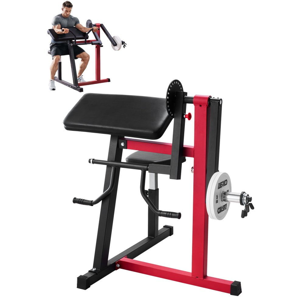 2 in 1 Preacher Curl Bench Bicep Curls and Triceps Extension Machine ...