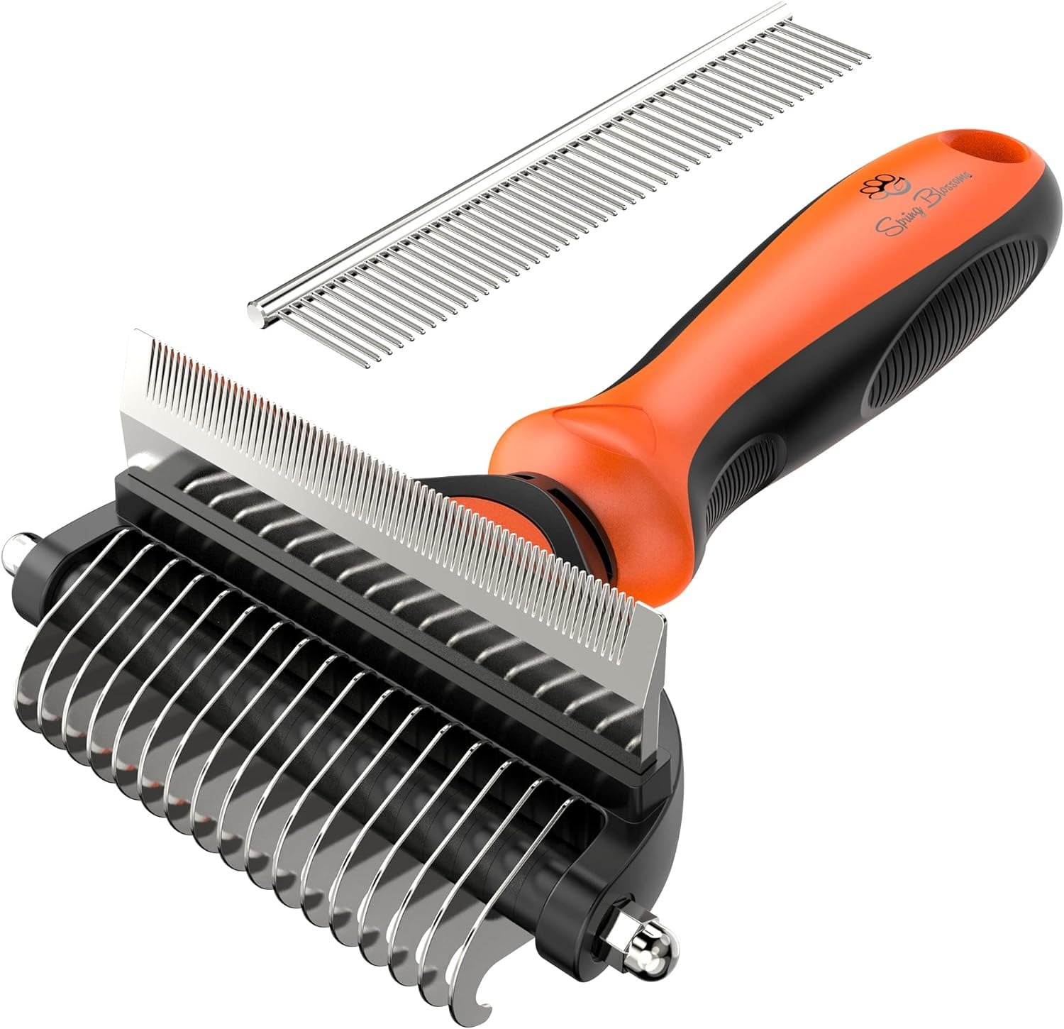 2 in 1 Professional Grooming Rake for Cats & Dogs-Dematting Comb for ...