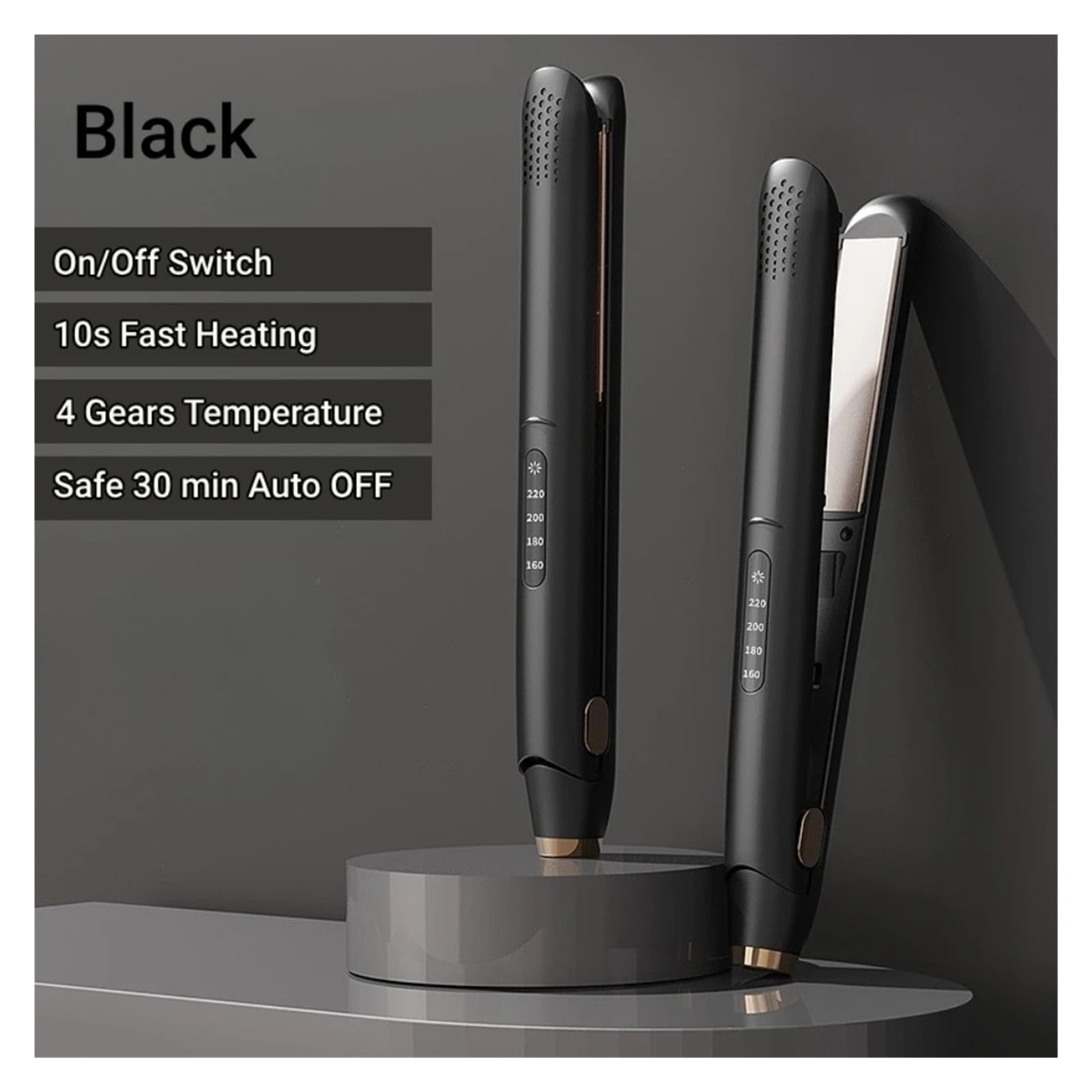 2 in 1 Professional Hair Straightener with 4 Gears Heat Ceramic Ionic ...