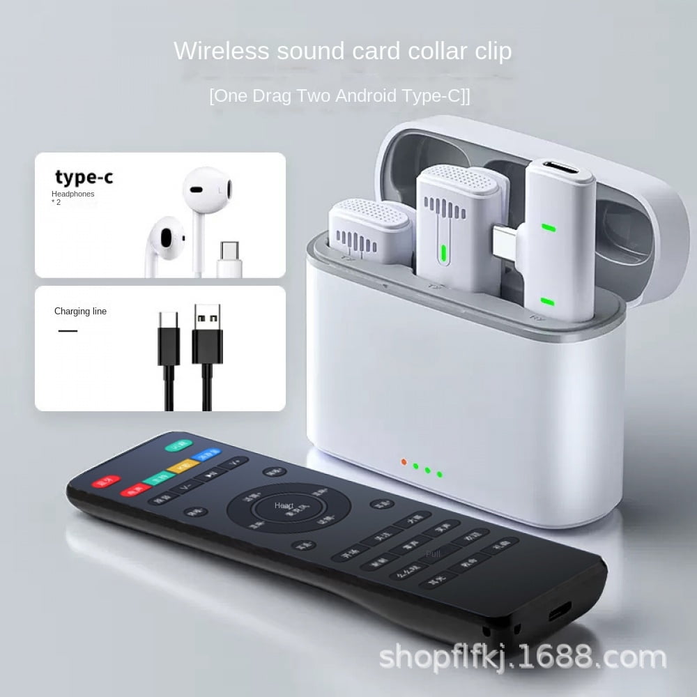 2-in-1 Professional Wireless Tie Microphone Sound Card Suit, for ...