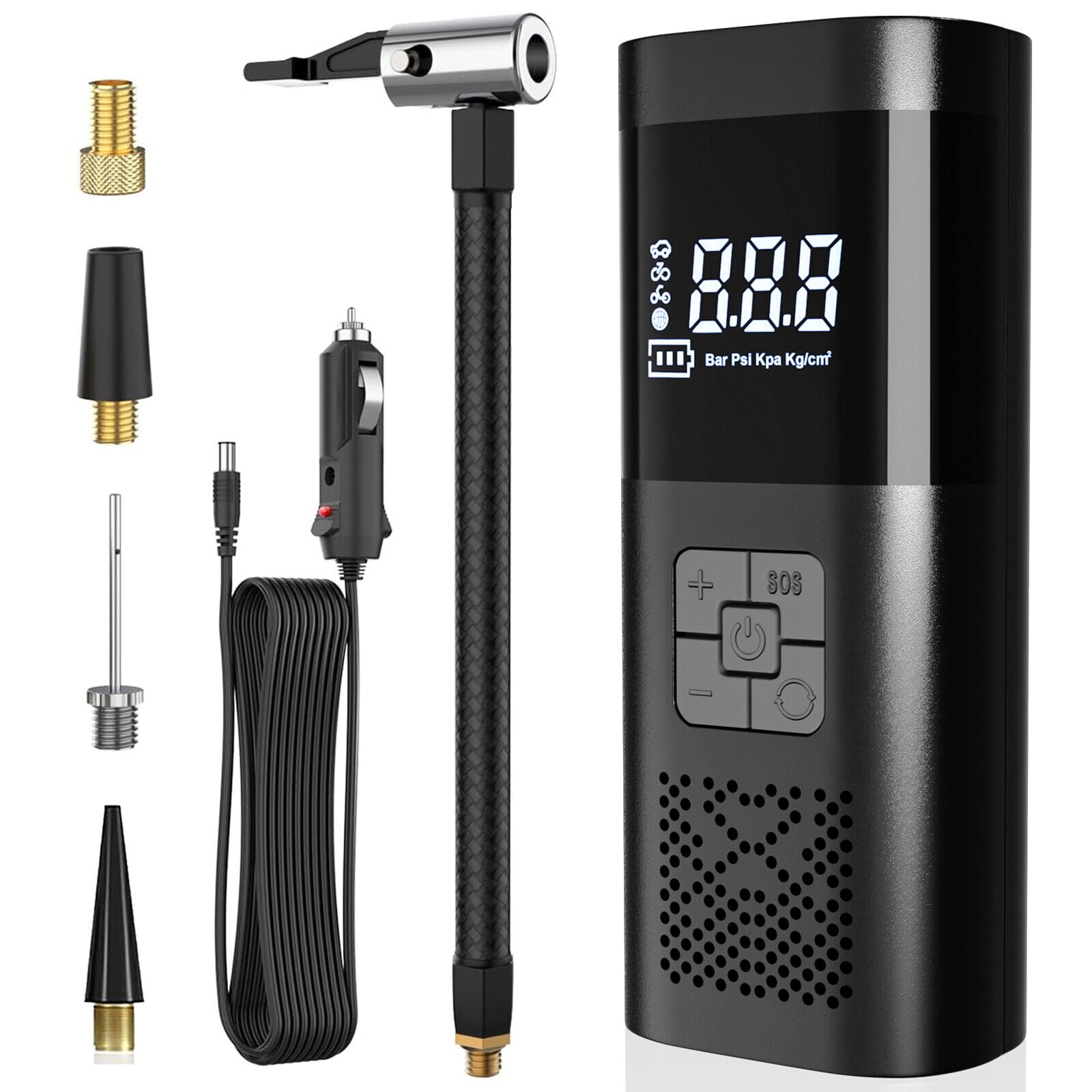 2-in-1 Pump 150PSI Tire Inflator Car Air Pump Compressor Electric LED ...