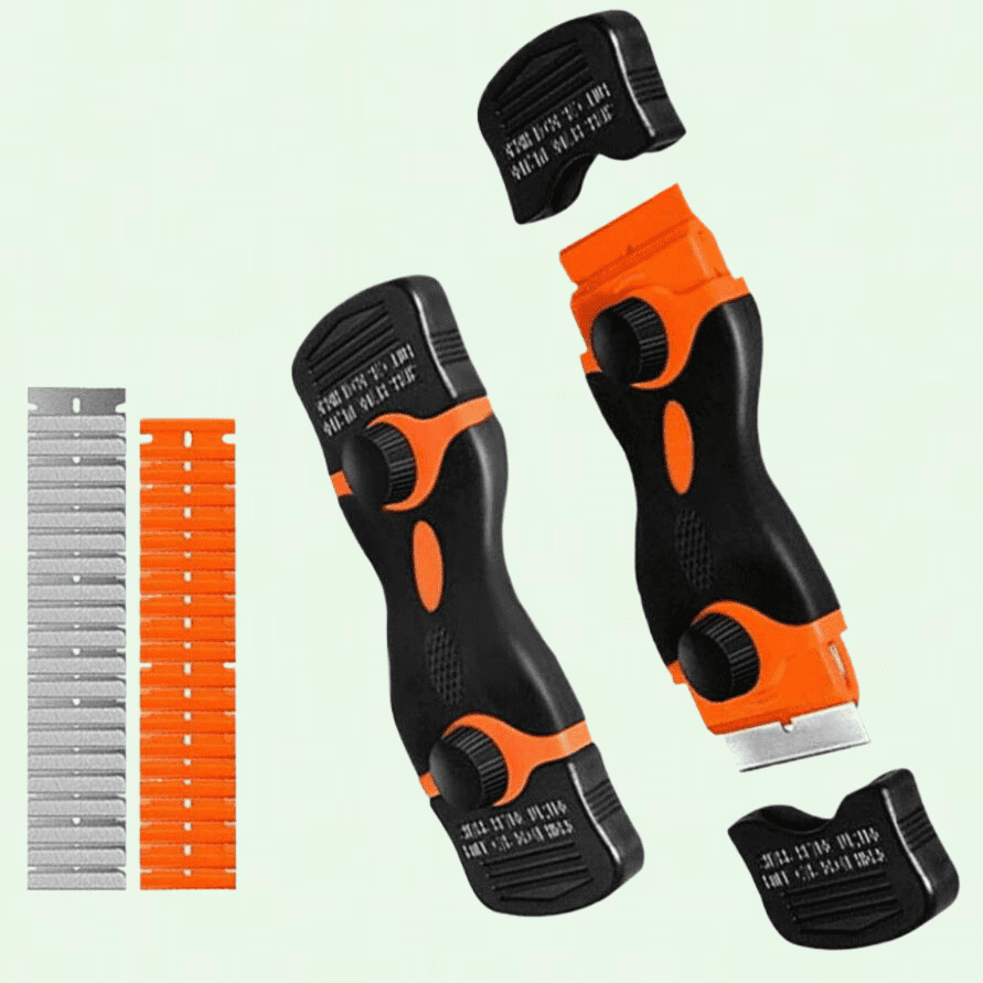 2 in 1 Razor Blade Scraper Tool with 40 Plastic Double Edge Blades ...