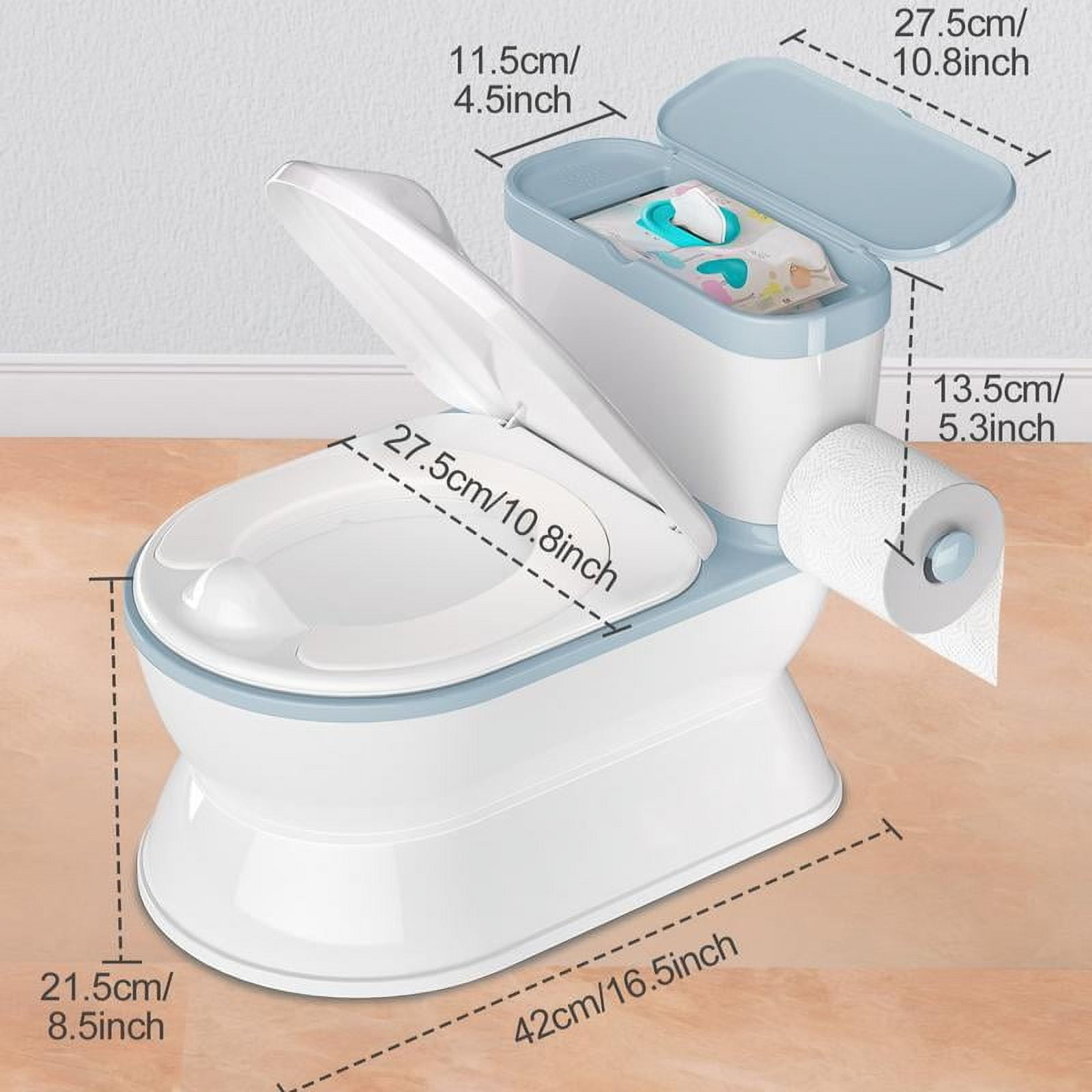 2-in-1 Realistic Flushing Potty Trainer, Pink Potty Chair with ...