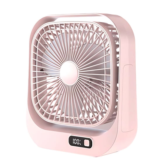2-in-1 Rechargeable Desk Fan with LED Lamp - Portable Mini Air ...