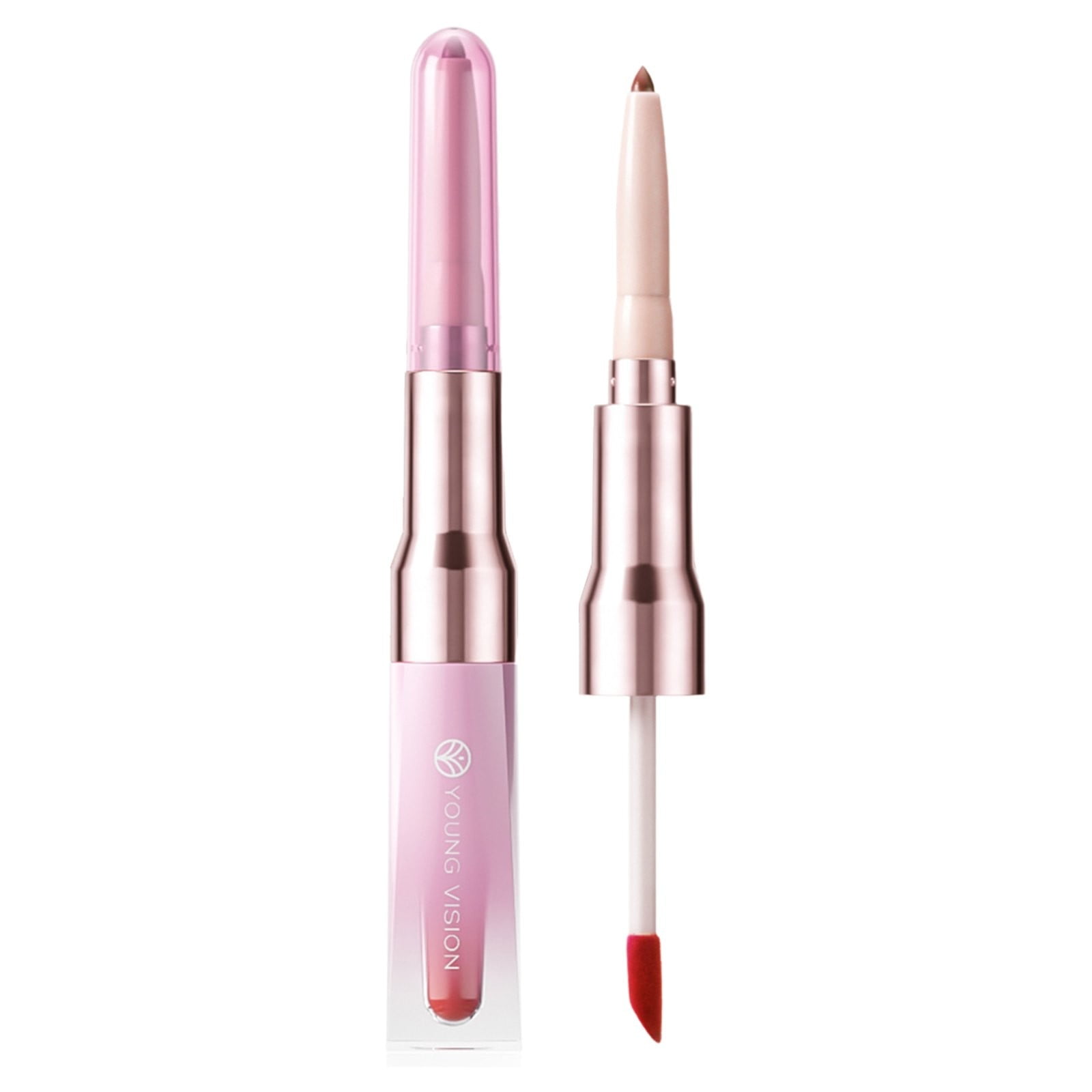 2-in-1 Red Lip Liner & Lipstick Set Kit for Women, Matte Lips Kit with ...