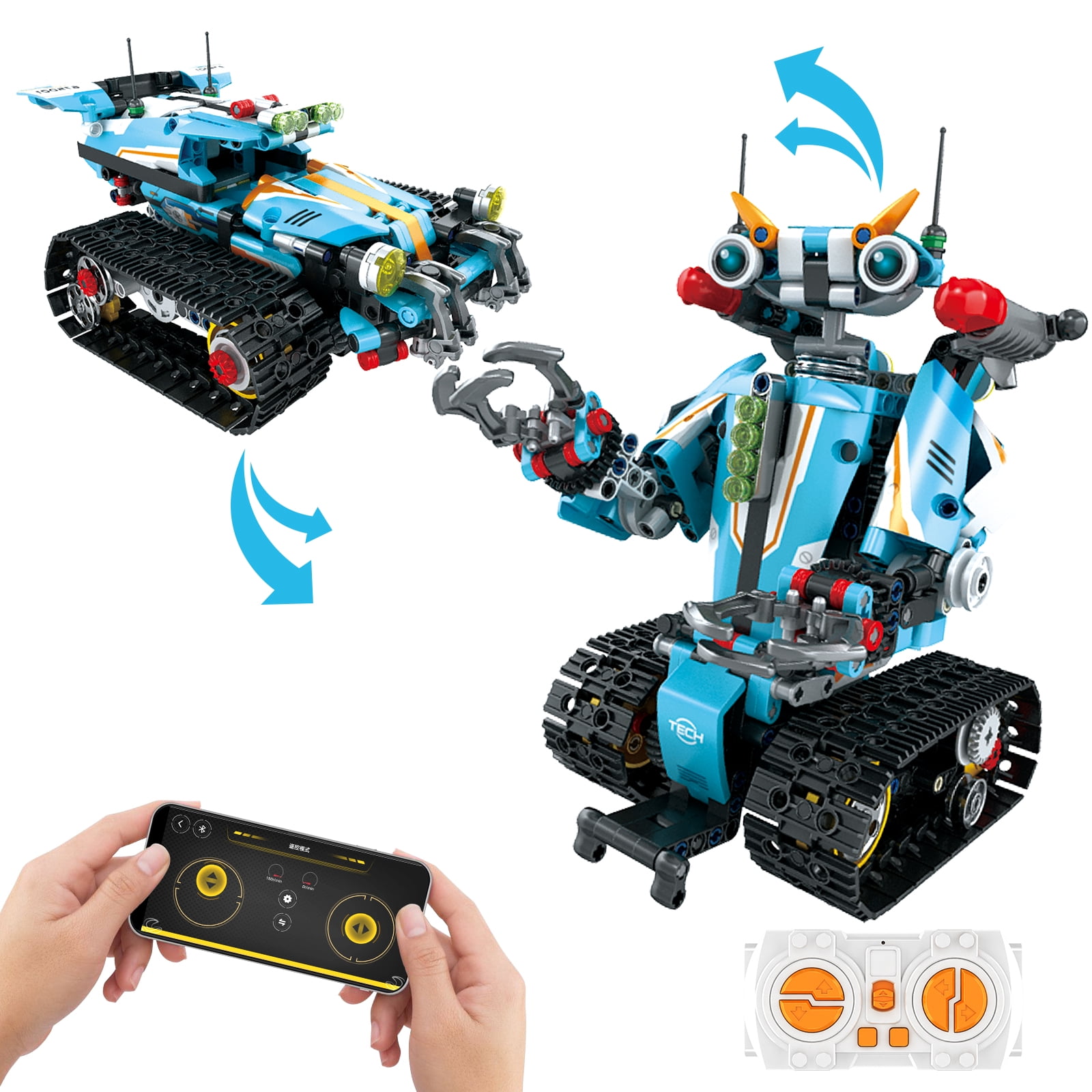 Programmable 2-in-1 Remote & APP Controlled Robotics Building Toys for ...
