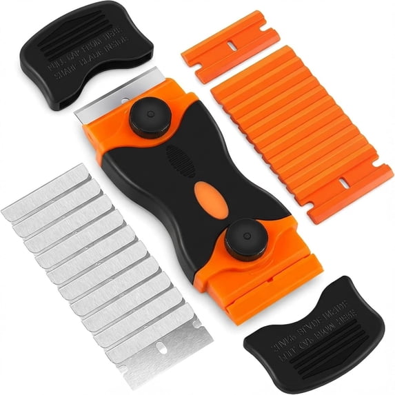 2-in-1 Replaceable Razor Scraper Tool with 10 Metal & 10 Plastic , Safe ...