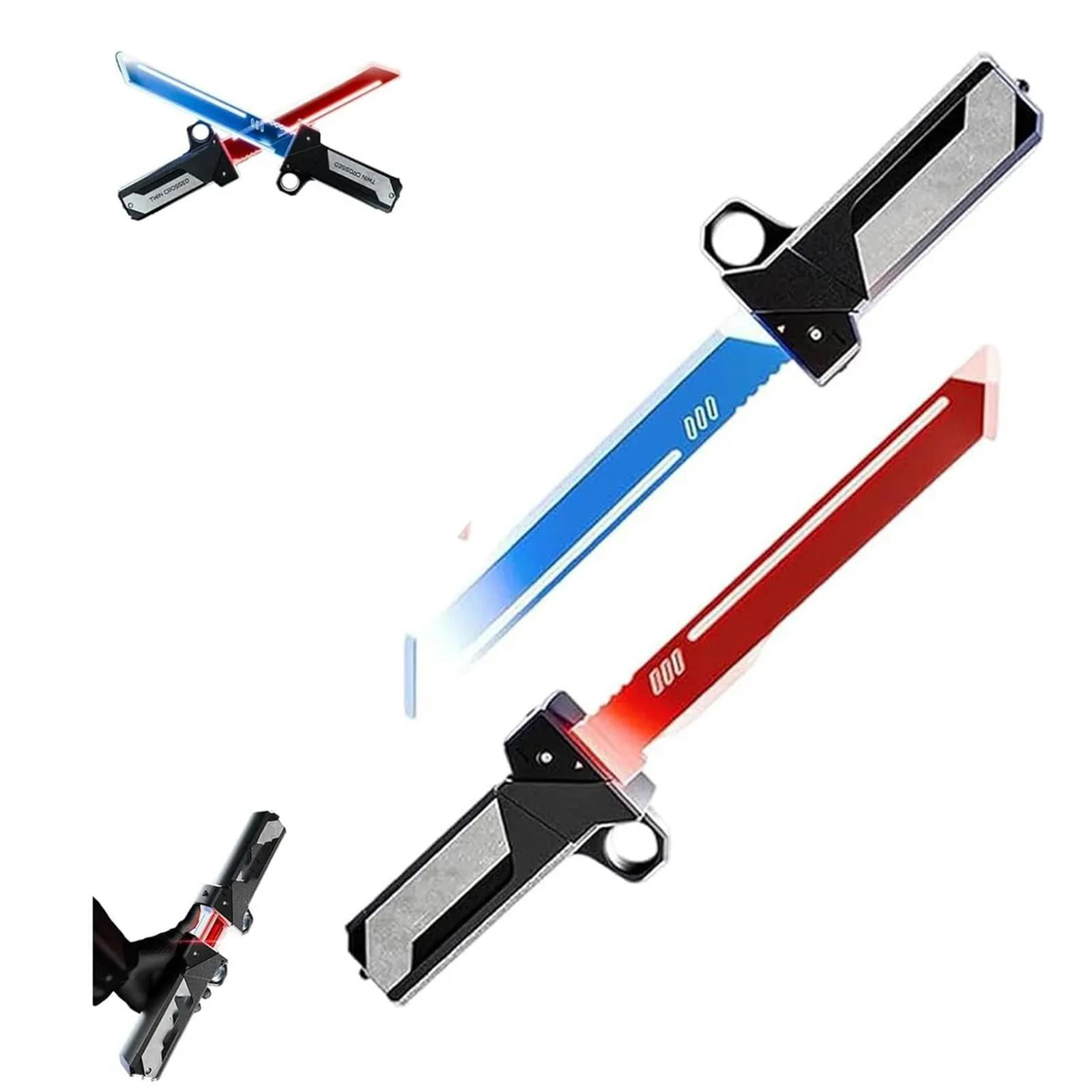 2-in-1 Reversible LED Light Sword, Retractable Dual-Color (Red/Blue ...