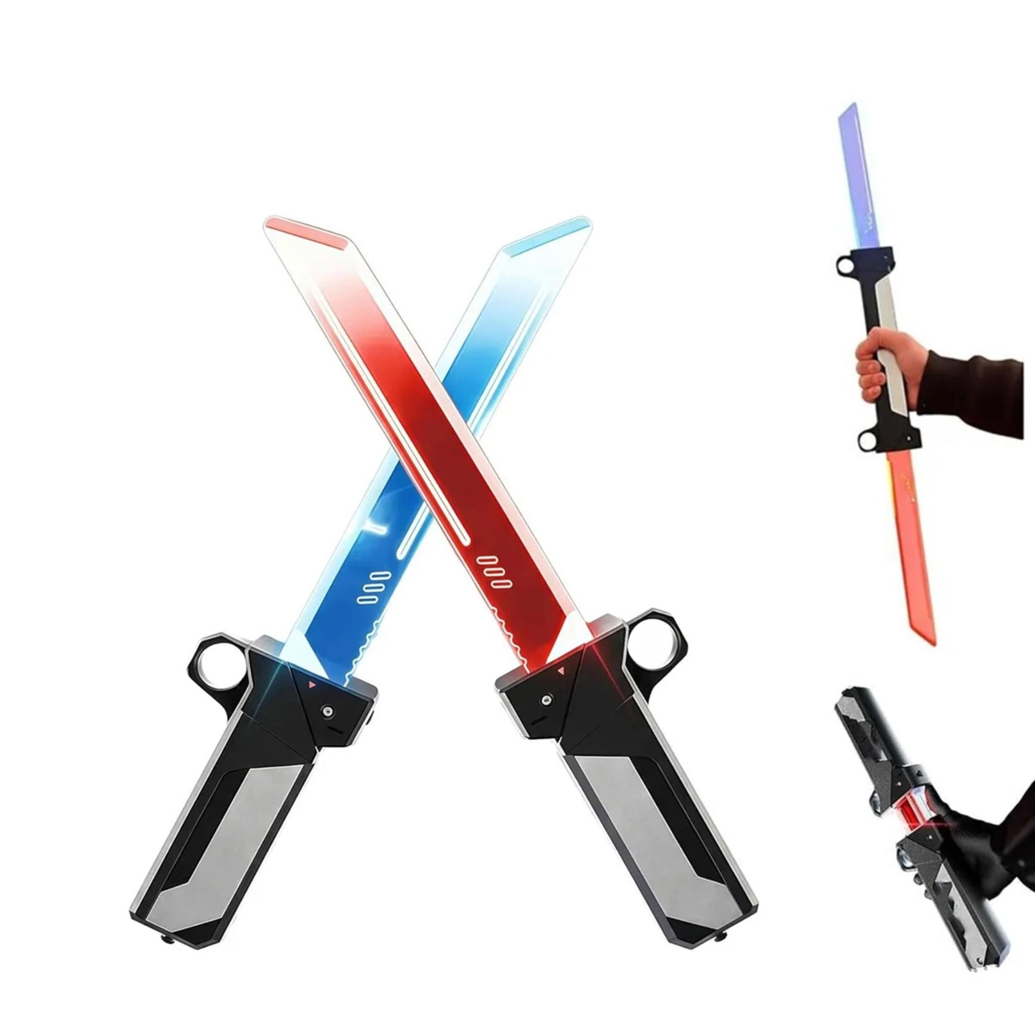 2-in-1 Reversible LED Light Sword, Retractable Dual-Color (Red/Blue ...