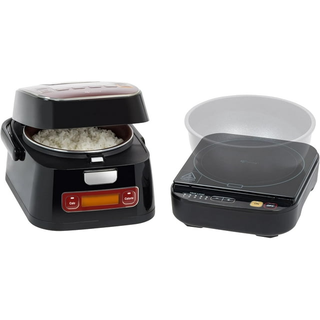 2-in-1 Rice Cooker and Induction Cooktop Burner, 3-Cup (Uncooked) / 6 ...
