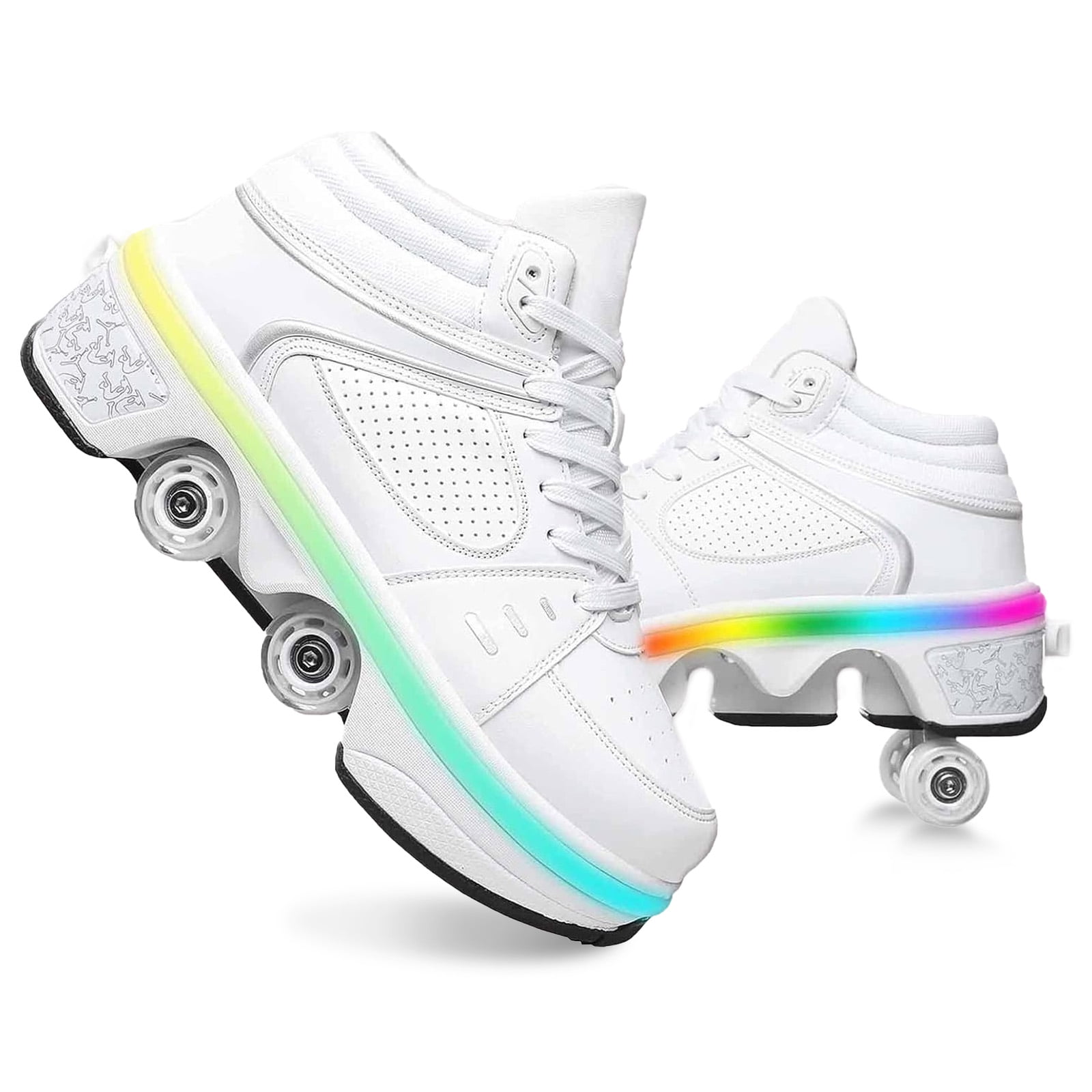 2-in-1 Roller Skate Shoes & Sneakers,LED Roller Shoes,Shoes with Wheels ...