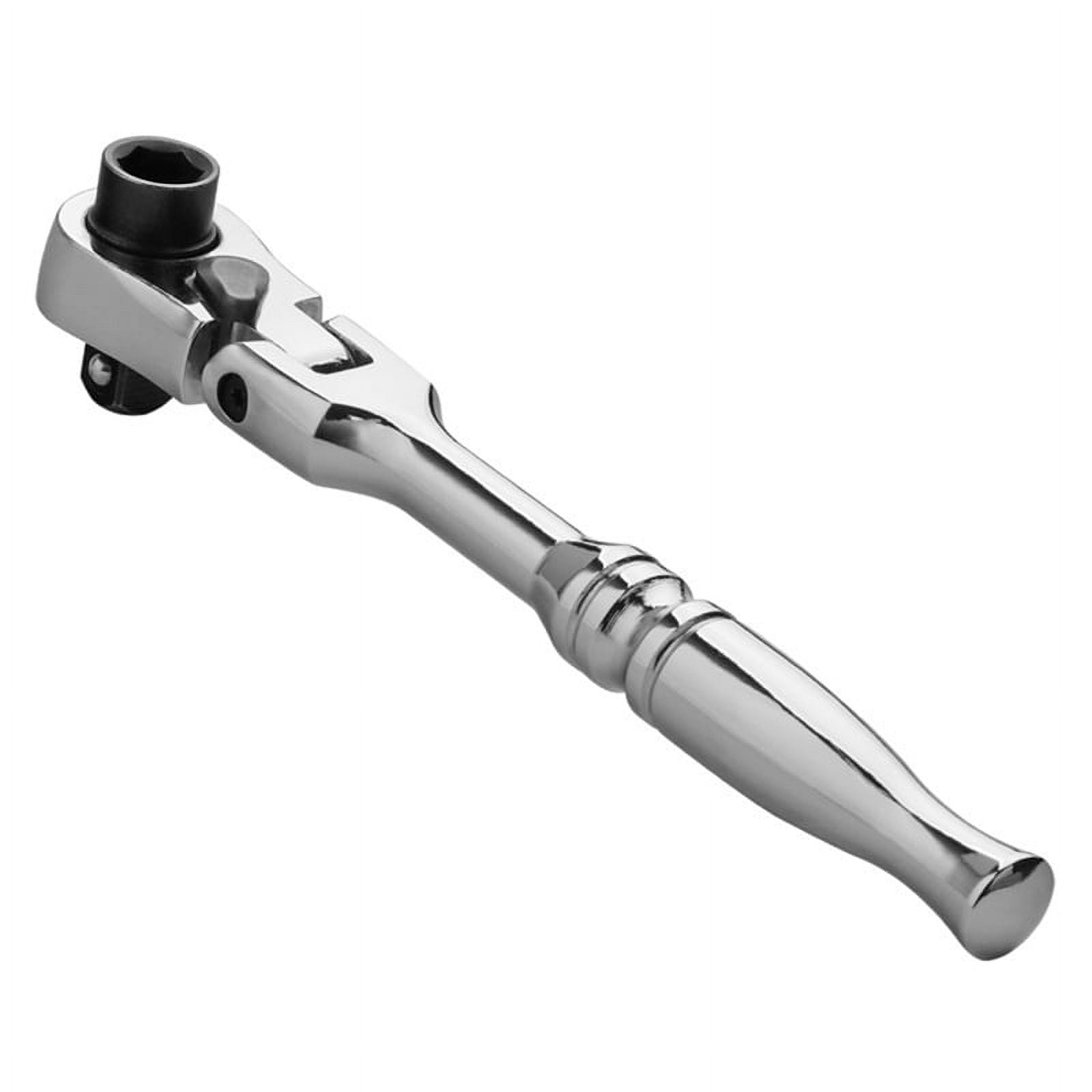 2 in 1 Round Handle Ratchet Wrench 1/4 Double Ended 72 Teeth Quick ...