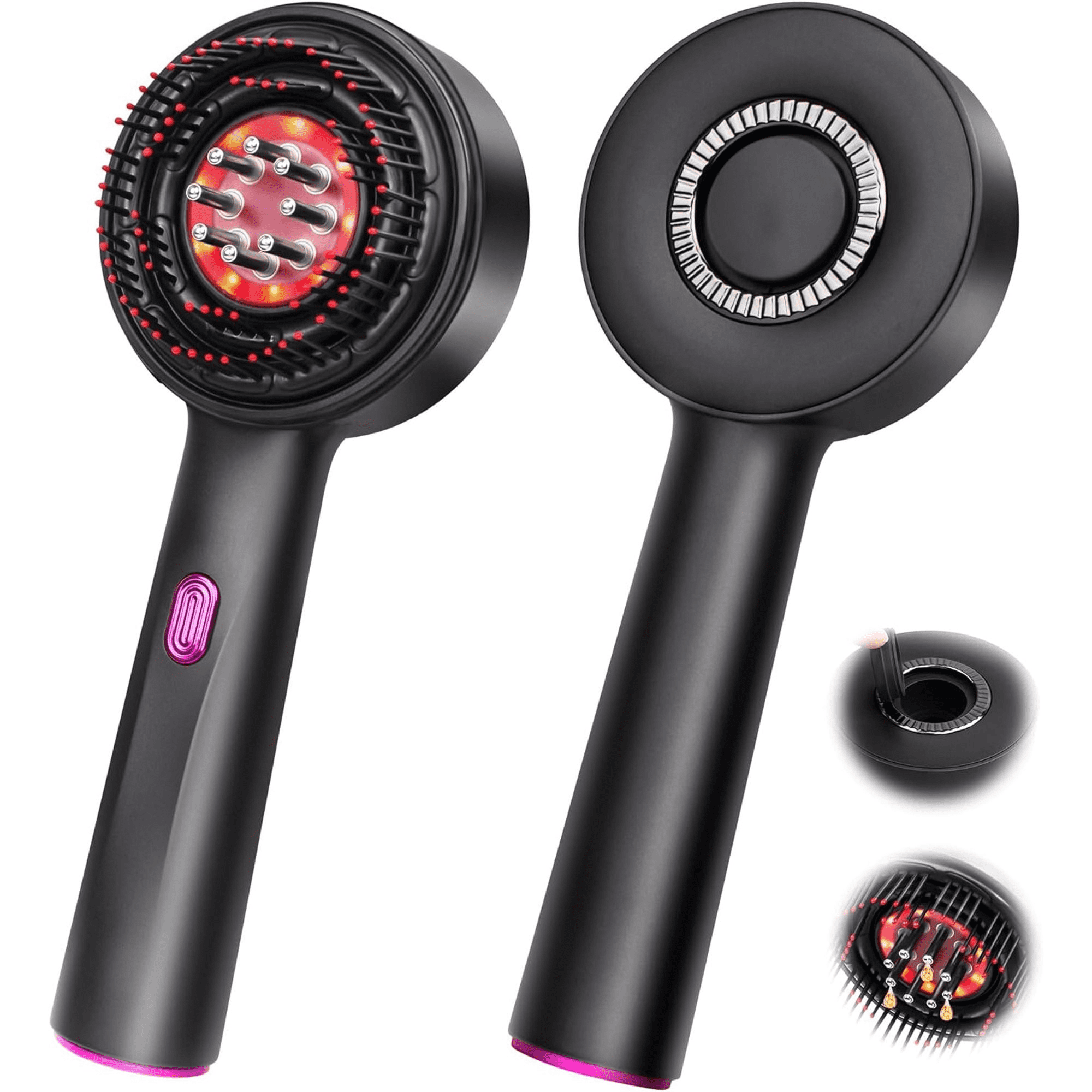 2-in-1 Scalp Care Tool with Hair Oil Applicator and Red Light Massager ...