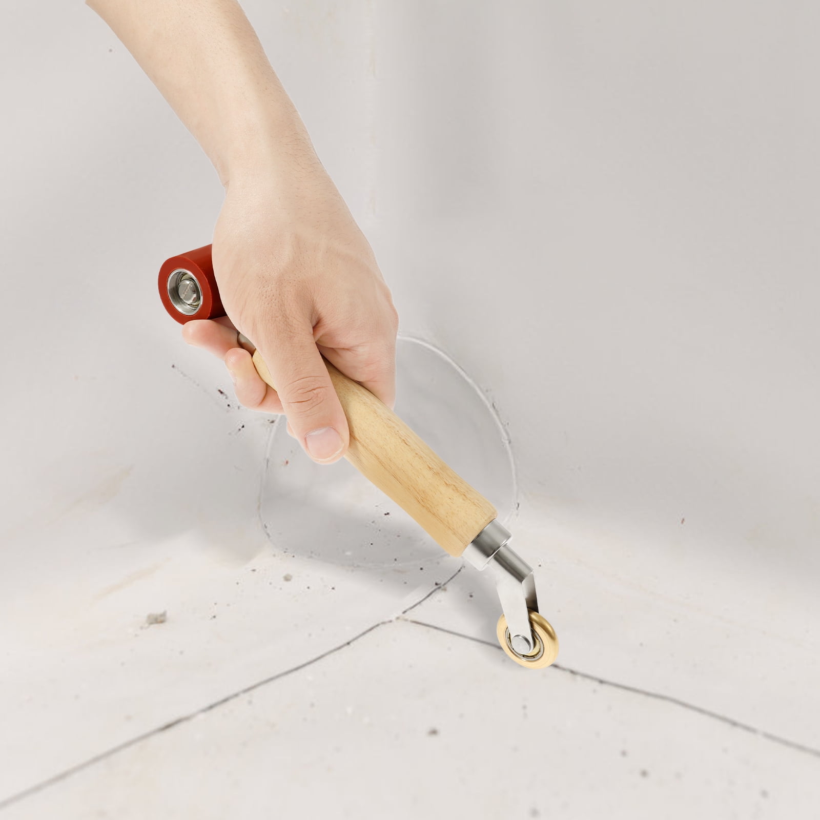 2 in 1 Seam Roller with Wood Handle Double Headed Smoothing Seam Roller ...