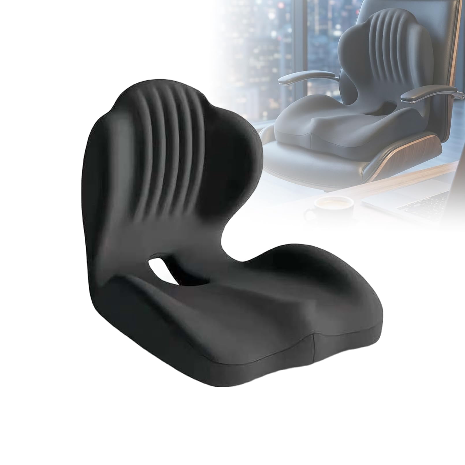 2-in-1 Seat Cushion and Backrest, Memory Foam Lumbar Support for Office ...