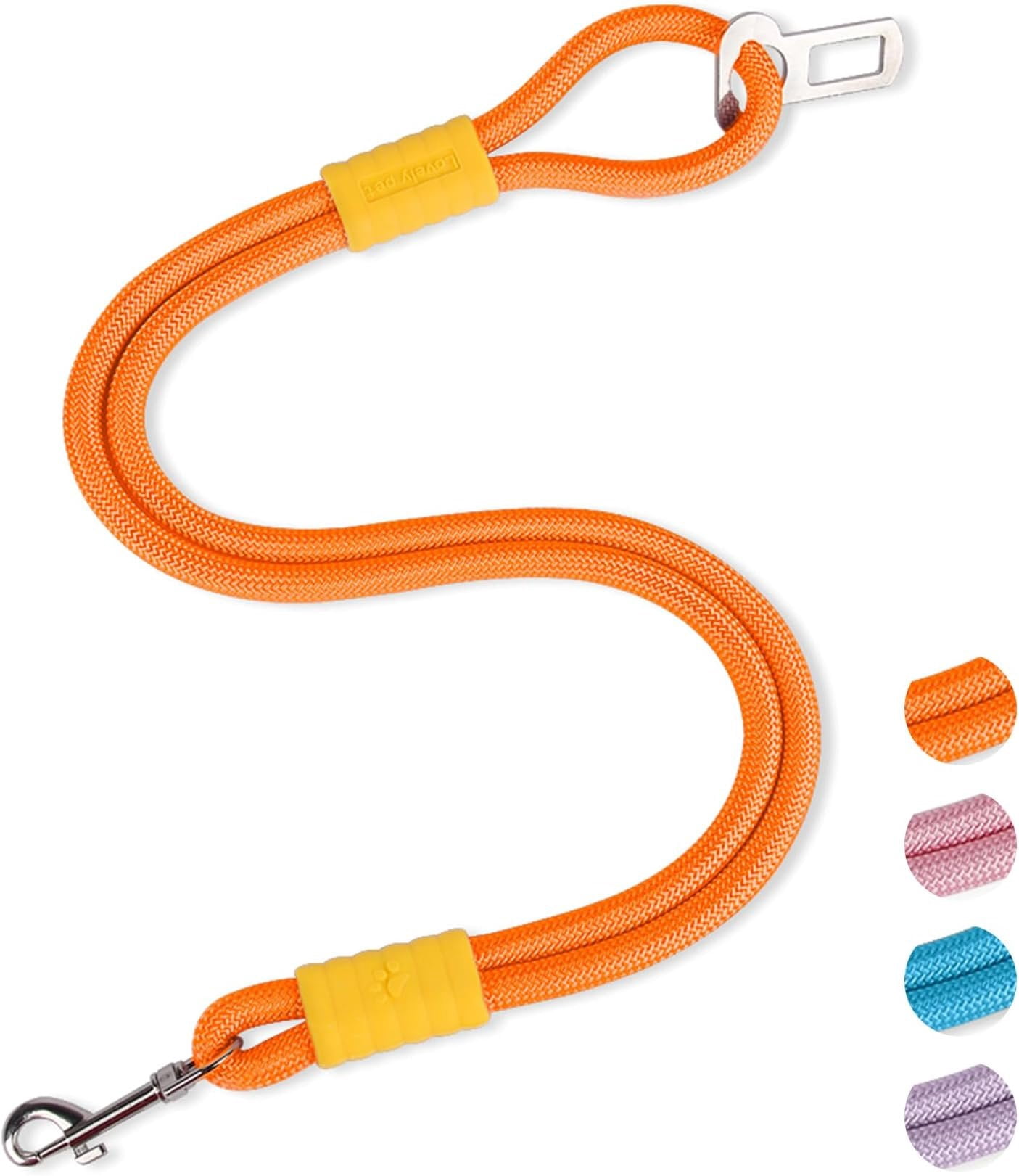 2-in-1 Seatbelt Leash & Walking Lead - Heavy Duty 70CM Nylon Rope Leash ...
