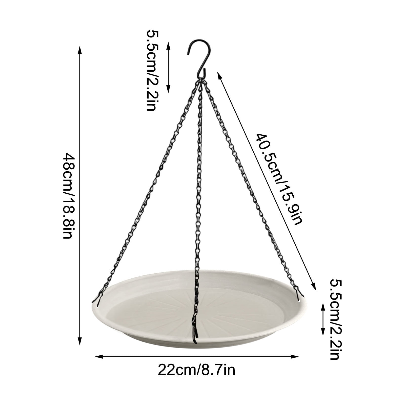 2-in-1 Set Hanging Bird Bath and Feeder for Outdoor, Small Hanging ...