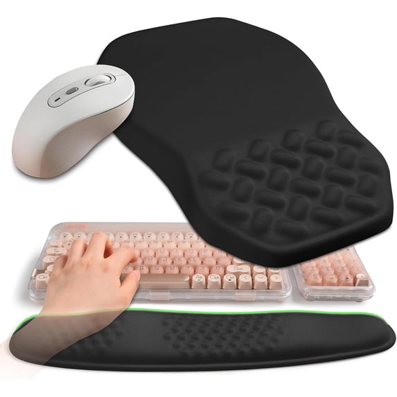 2-in-1 Set, Wave Keyboard Wrist Rest and Massage Slope Pad Wrist ...
