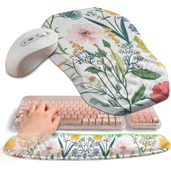 2-in-1 Set, Wave Keyboard Wrist Rest and Massage Slope Pad Wrist ...