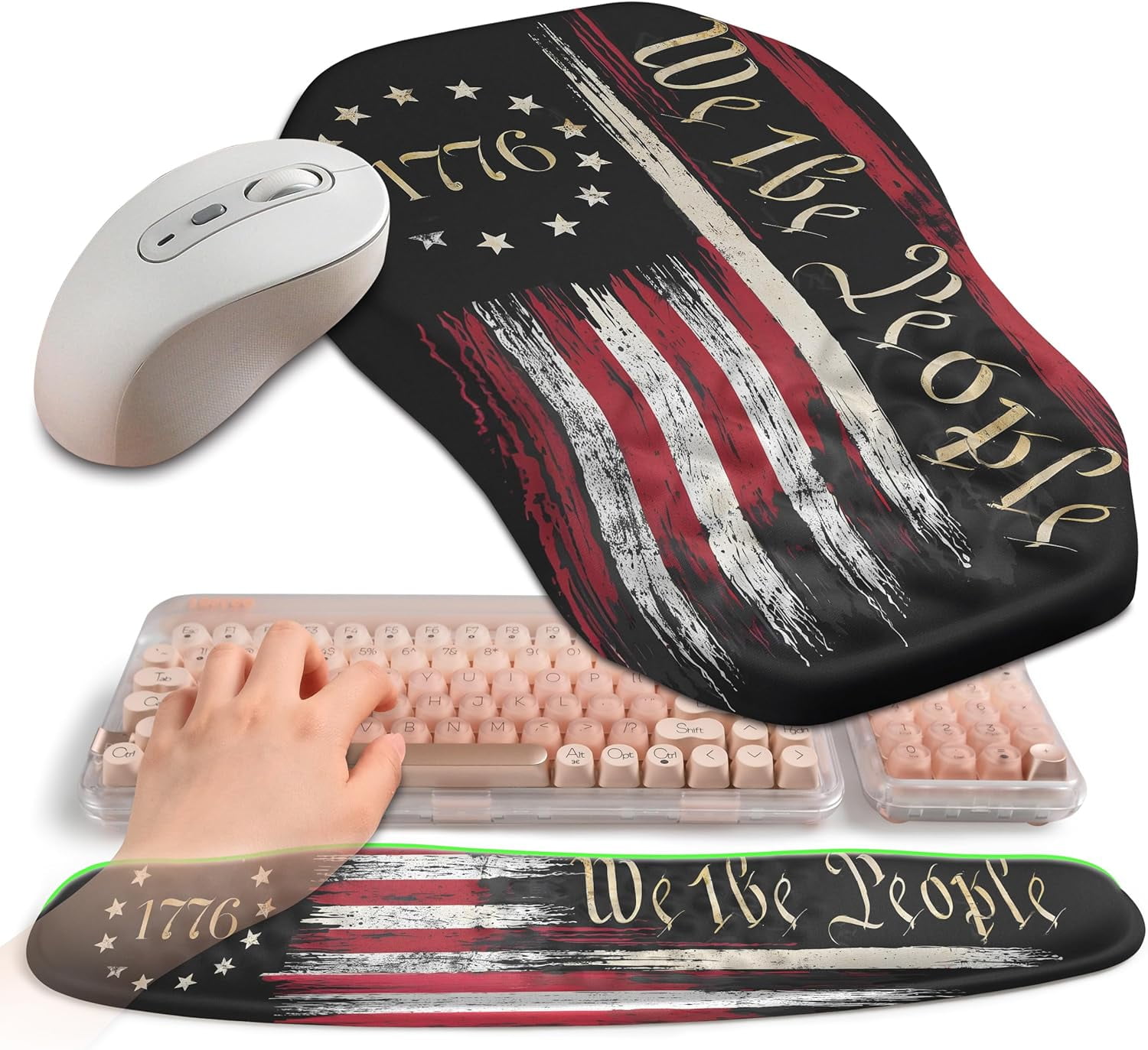 2-in-1 Set, Wave Keyboard Wrist Rest and Massage Slope Pad Wrist ...