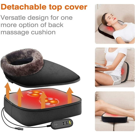 2-in-1 Shiatsu Foot and Back Massager with Heat - Kneading Foot Warmer ...
