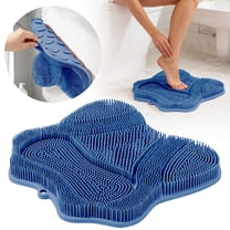 nuyezo Silicone Massage Bath Mat, Shower Foot and Back Scrubber ...