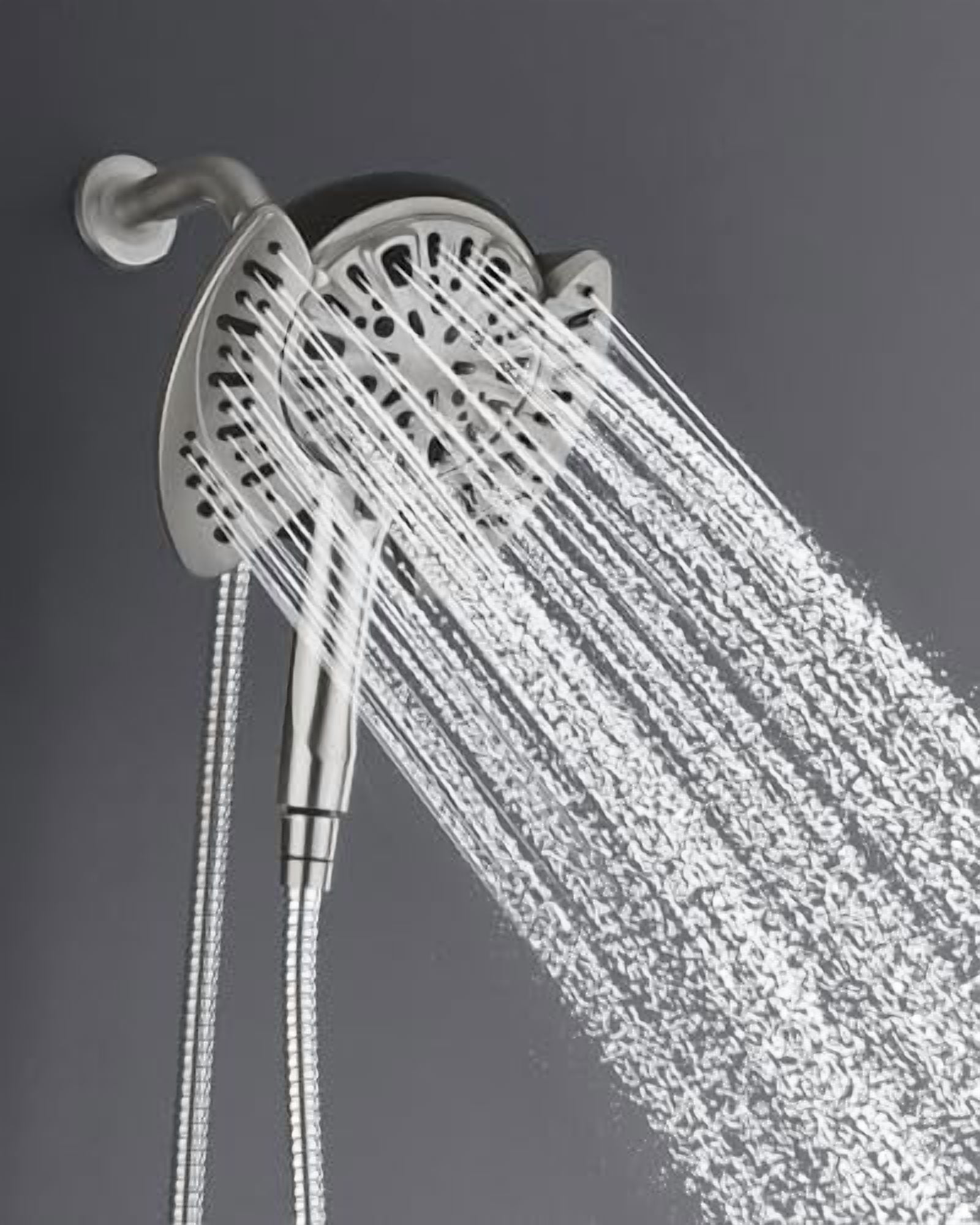2-in-1 Shower Head with Handheld Combo: Rainfall Shower Head ...