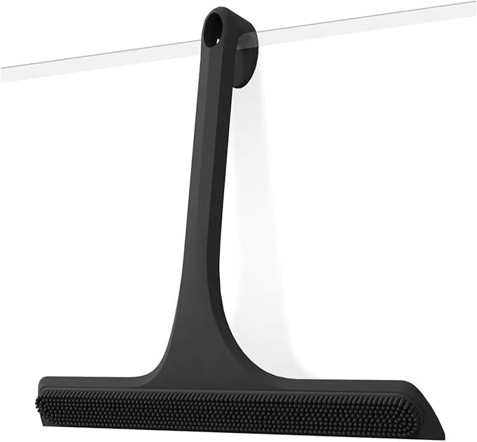 2-in-1 Silicone Shower Squeegee with Hook,Dual-Sided Design with ...
