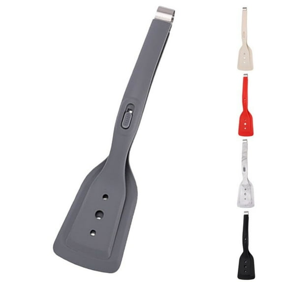 2-in-1 Silicone Spatula Tongs Set for Kitchen Cooking Non-Stick Food ...