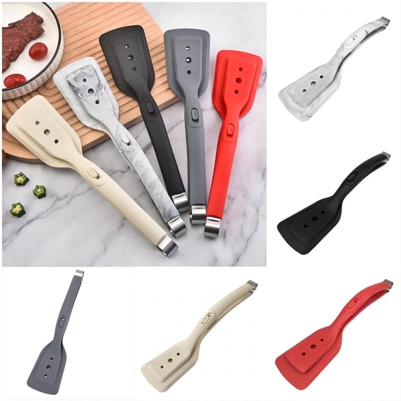 2 in 1 Silicone Spatula Tongs for Kitchen Multipurpose Cooking Tools ...