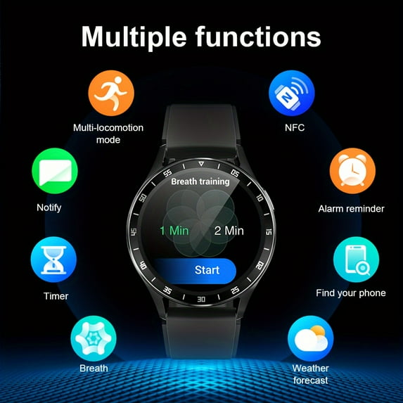 2-in-1 Smart Watch with Built-in Headphones, HD Full-Touch Screen, AI ...