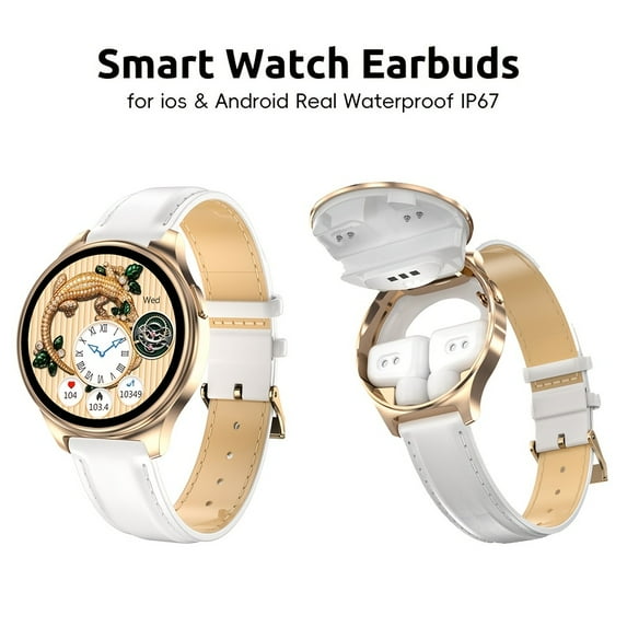 2-in-1 Smart Watch with TWS Earbuds, 1.27" HD Display, Wireless Music ...