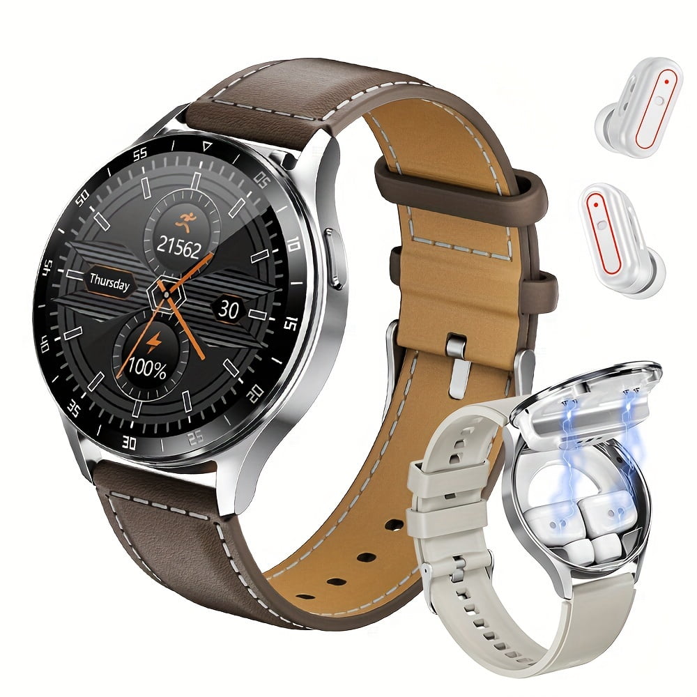 2-in-1 Smartwatch with Built-in TWS Headphones - Wireless Call/NFC ...