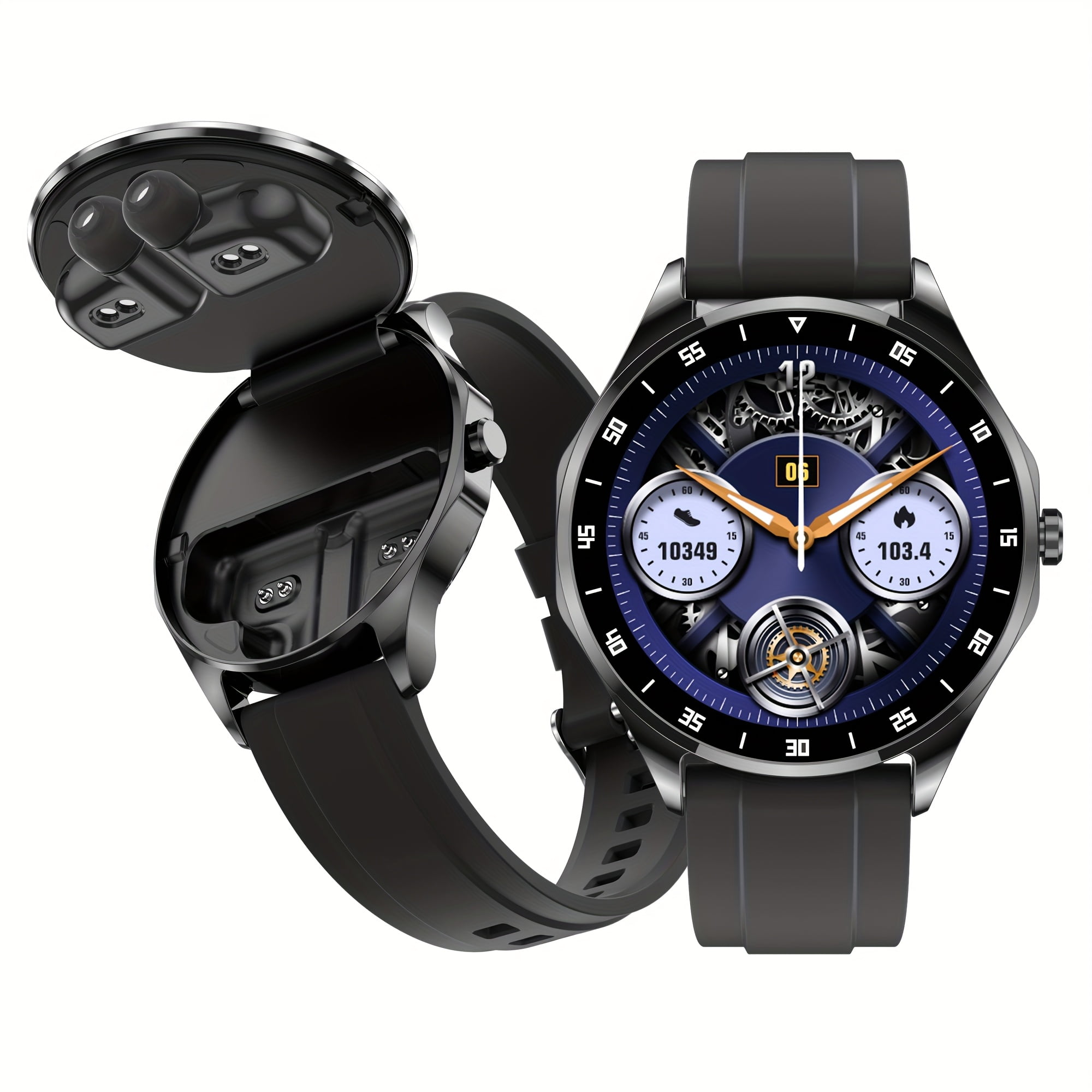 2-in-1 Smartwatch with Built-in TWS Headphones - Wireless Call/NFC ...