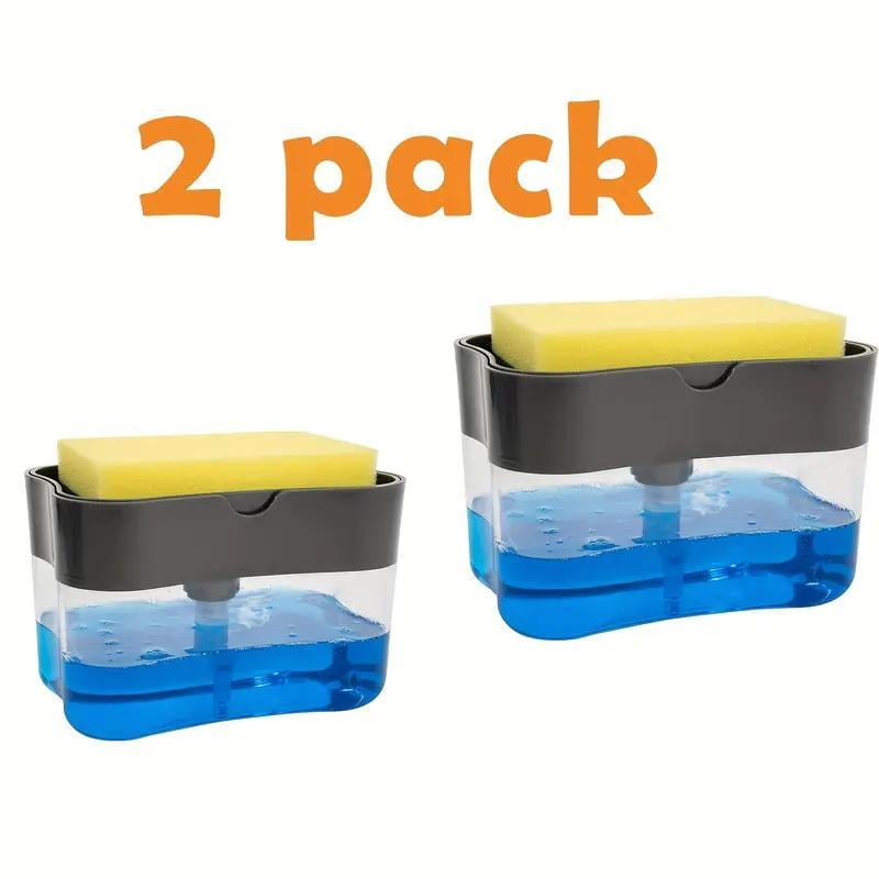 2-in-1 Soap Dispenser & Sponge Holder Combo for Kitchen - Large ...