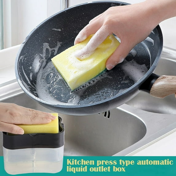 2-in-1 Soap Dispenser and Sponge Holder, Kitchen Sink Caddy Organizer ...