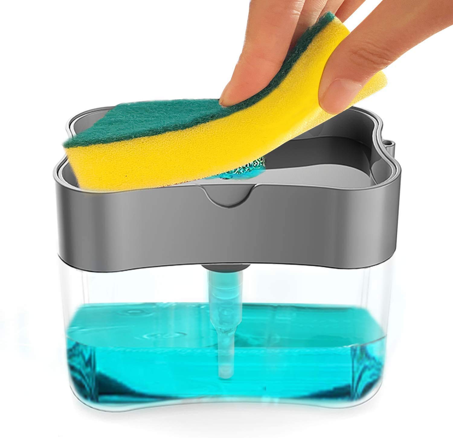 2 in 1 Soap Dispenser for Bathroom Accessories Dishwasher Liquid Holder ...