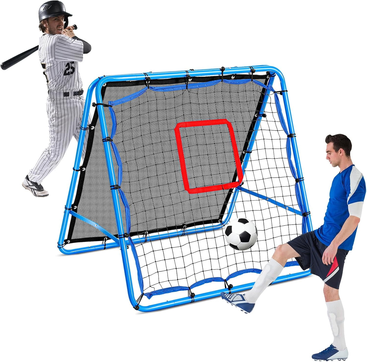 2-in-1 Soccer Rebounder - 3.3 x 3.3ft Robust Kickback Rebound Screen ...