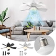 2-in-1 Socket Fan Light with Remote, Small Ceiling Fans with Lights, 3 ...