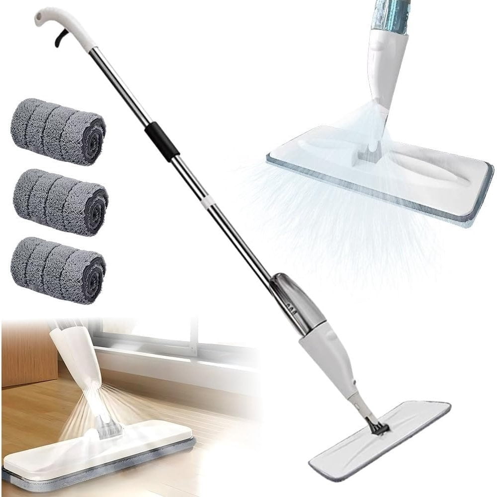 2-in-1 Spray Mop with Reusable Pads – Wet/Dry Cleaning & Disinfection ...