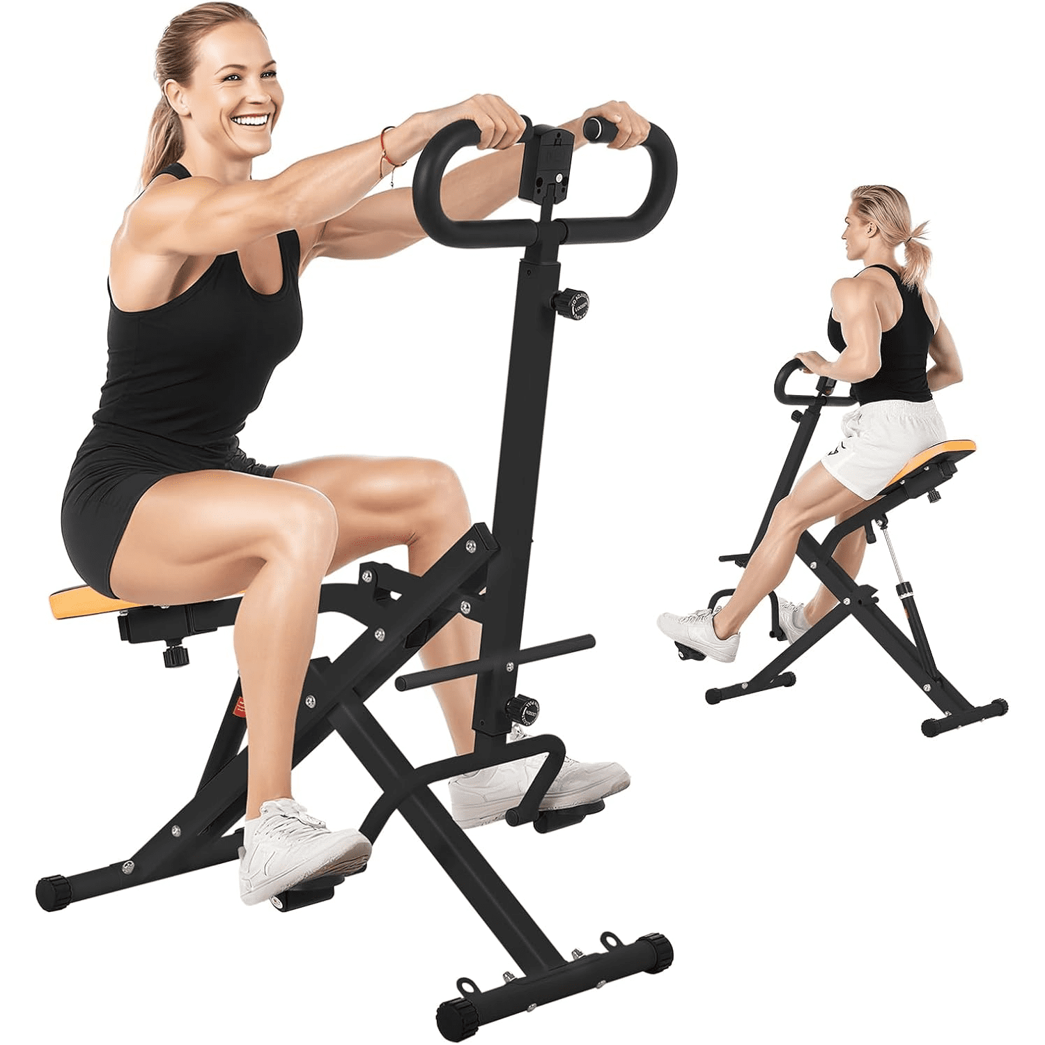 2-in-1 Squat & Rowing Machine - 12-Level Resistance Foldable Home Gym ...