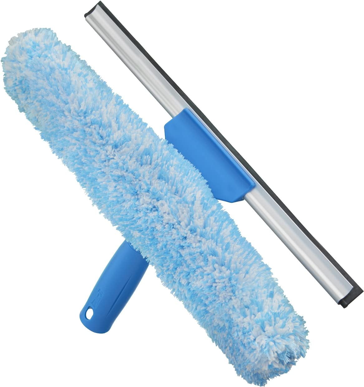 2-in-1 Squeegee and Scrubber, 14” Window Cleaning Tool with Streak-Free ...