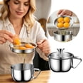 2-in-1 Stainless Steel Egg Separator with Sealed Lid & Built-In Mixing ...