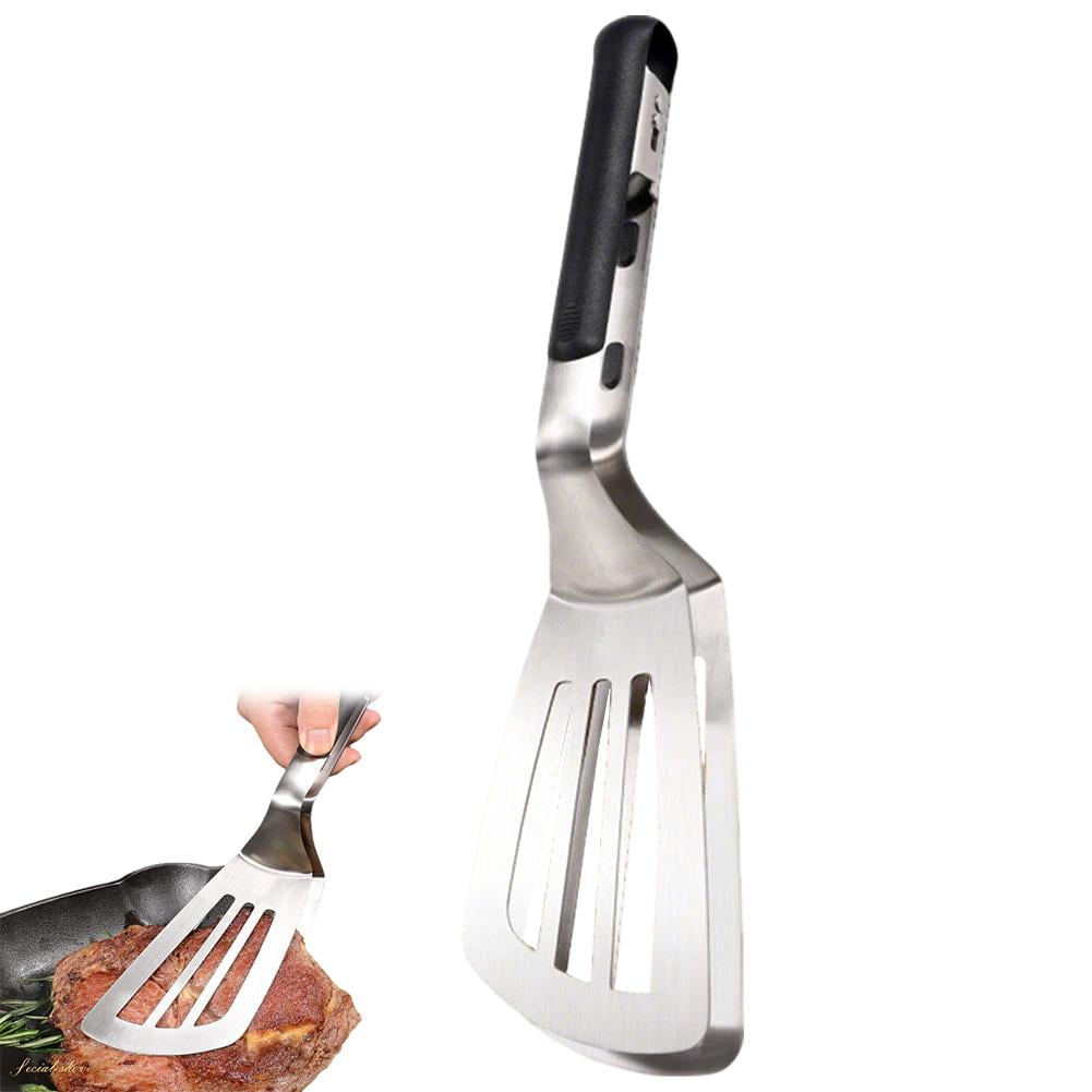 2-in-1 Stainless Steel Food Flipper & Clamp, Multi-Use Kitchen Tool for ...