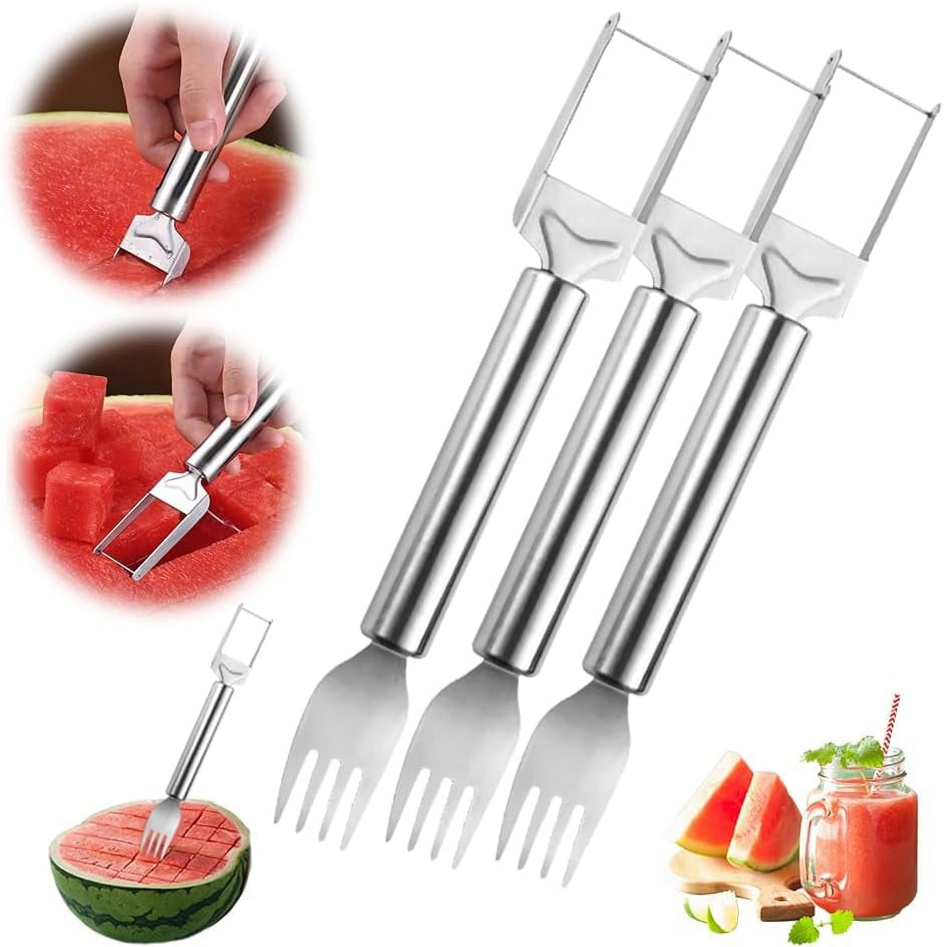 2-in-1 Stainless Steel Fruit Cutter, 2025 New Watermelon Cutter Slicer ...
