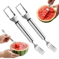 2-in-1 Stainless Steel Fruit Cutter, 2026 Upgraded Dual Head Watermelon ...