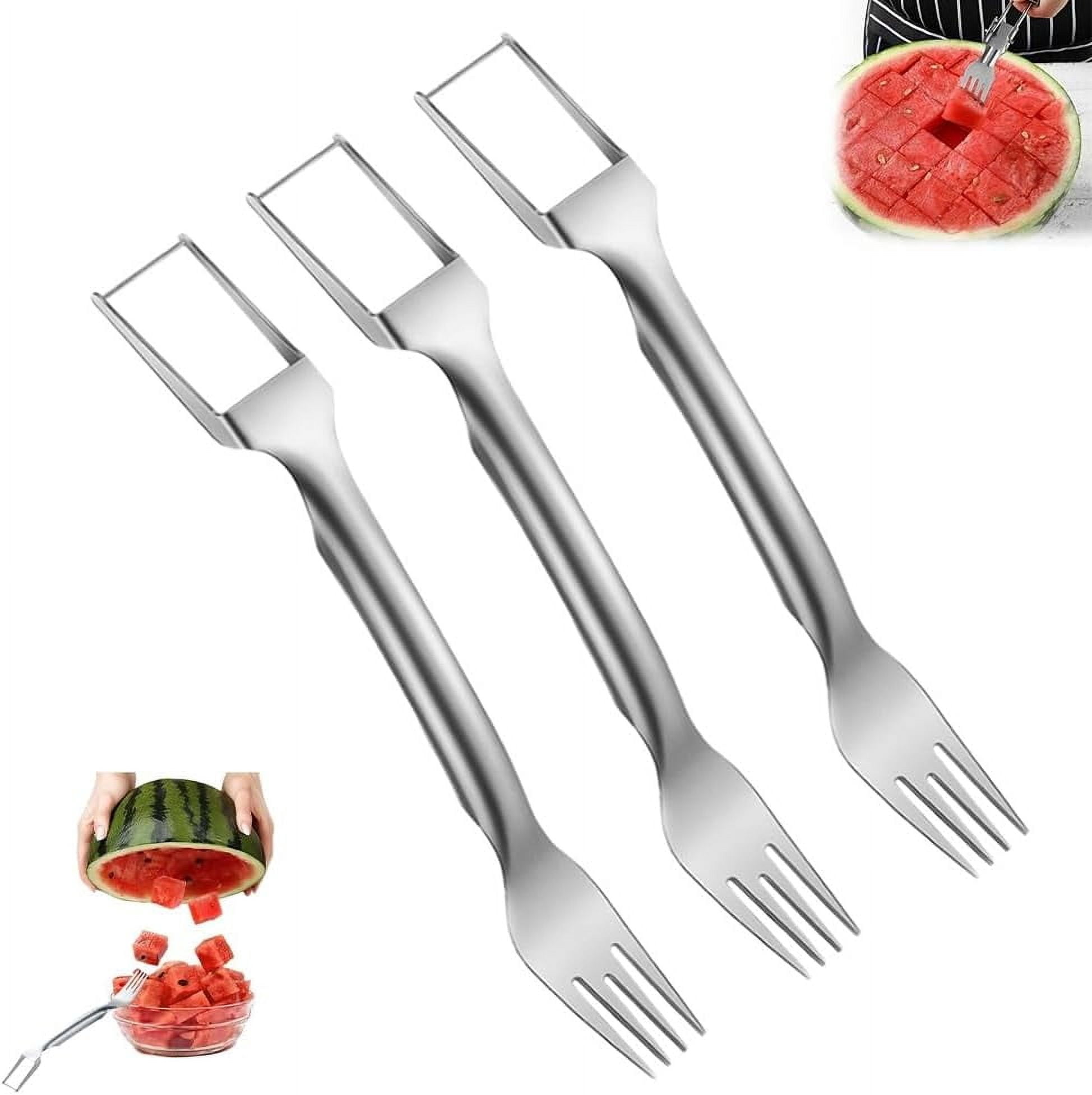 2-in-1 Stainless Steel Fruit Cutter, Portable Dual Head Watermelon ...